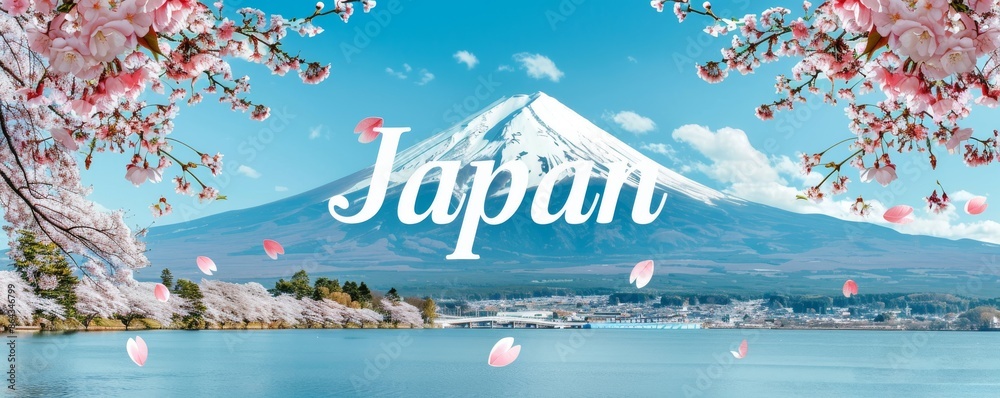 Beautiful mount Fuji-san tallest volcano mountain in Tokyo, Japan. Snow ...