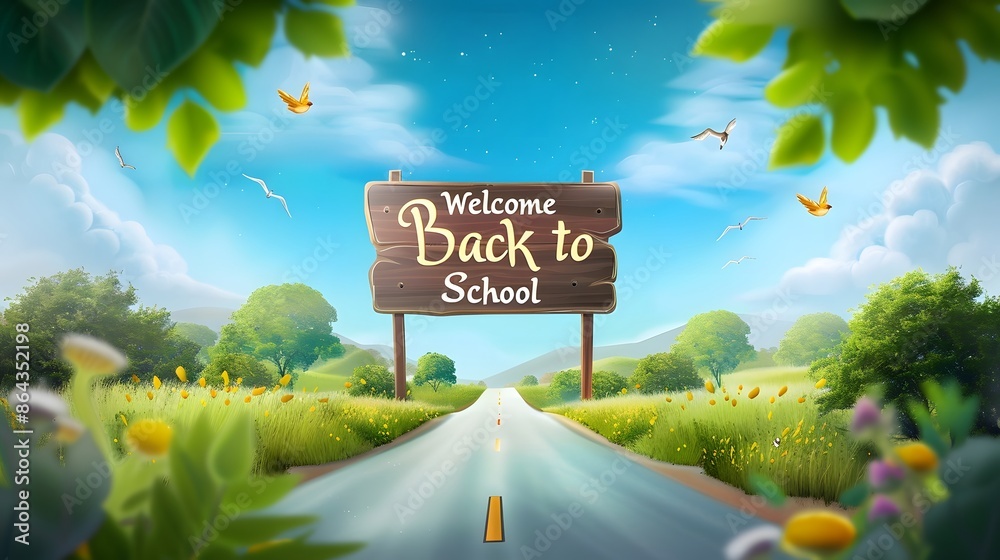 welcome template banner or board background decorated with the ...