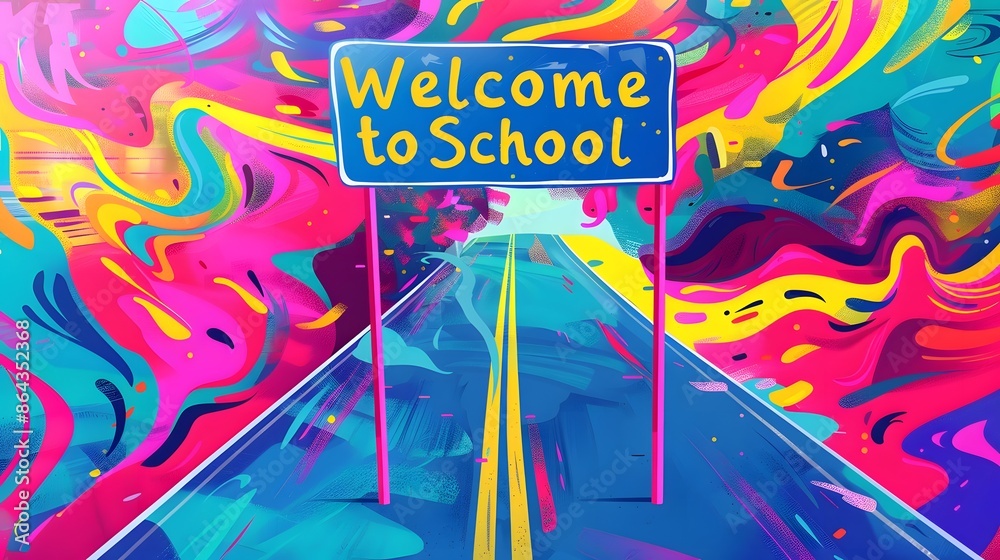 welcome template banner or board background decorated with the ...