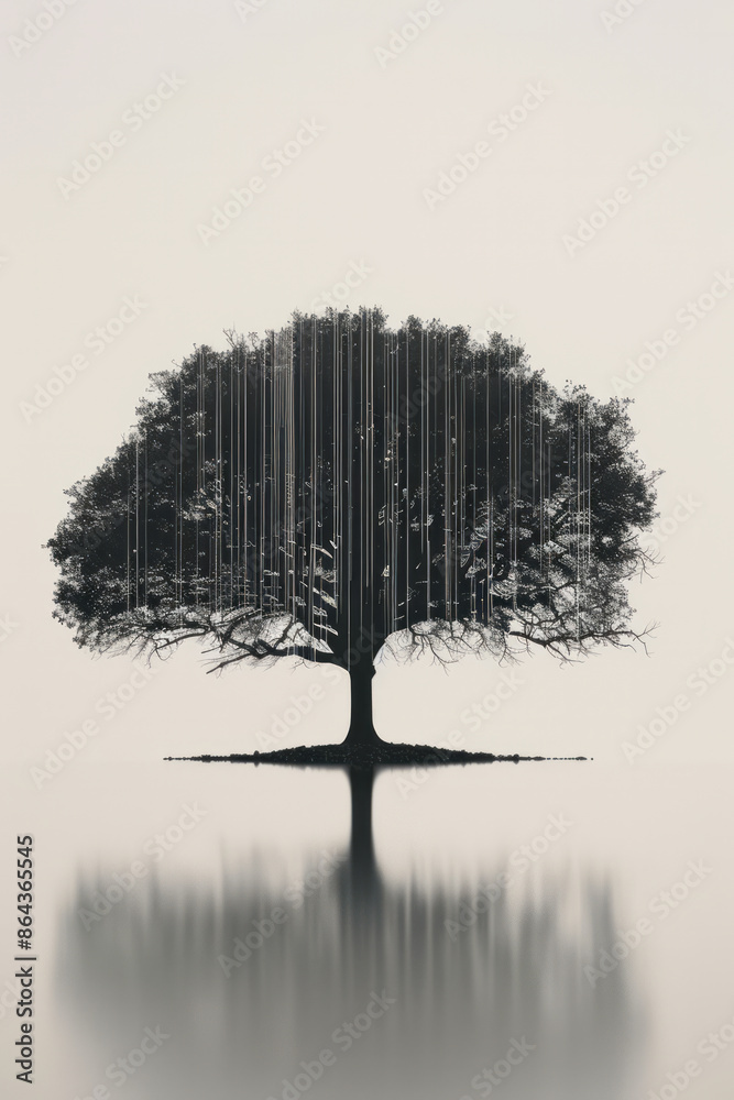 Minimalist representation of a barcode tree with branches made of ...
