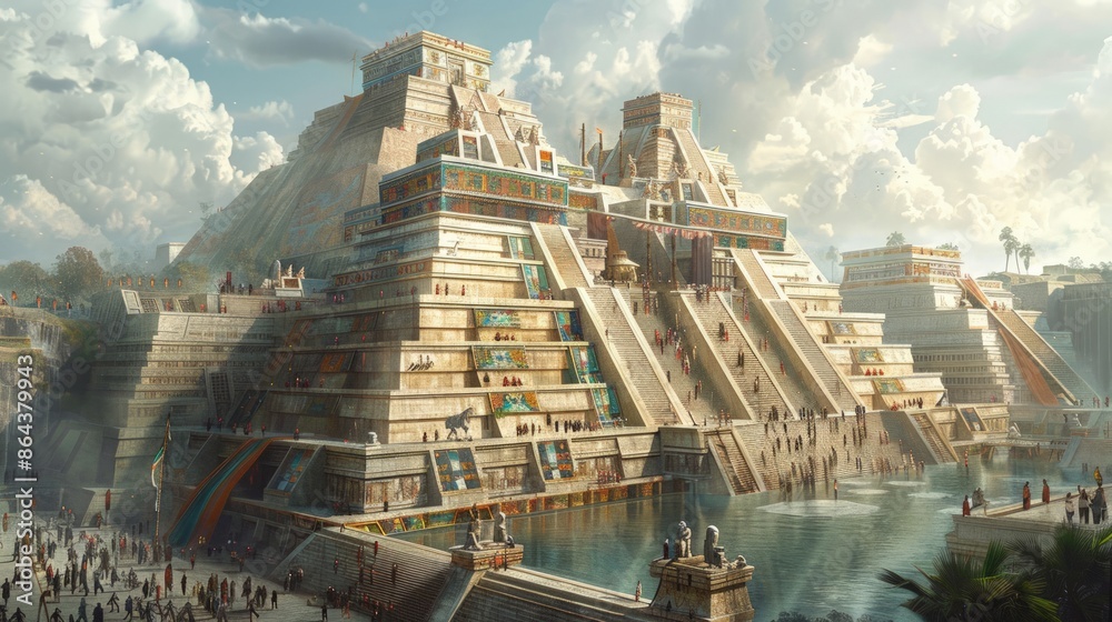 Temple of the Earth God in Tenochtitlan, showcasing its grand ...