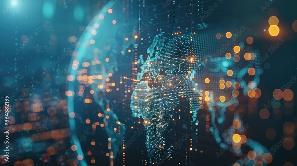 Visual representation of global connectivity, data exchange, and ...