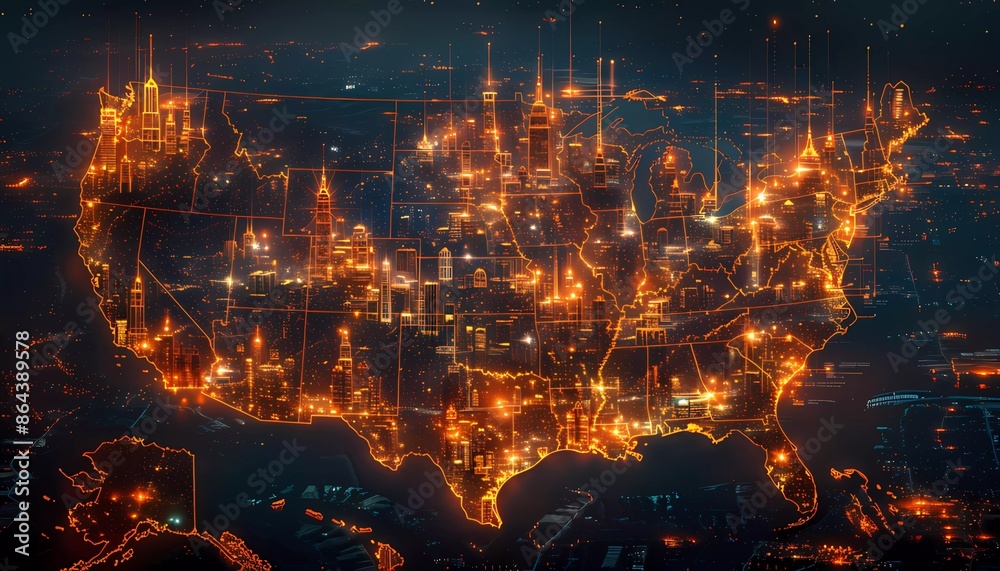 Industry 4.0 in North America, map of industrial zones across the USA ...