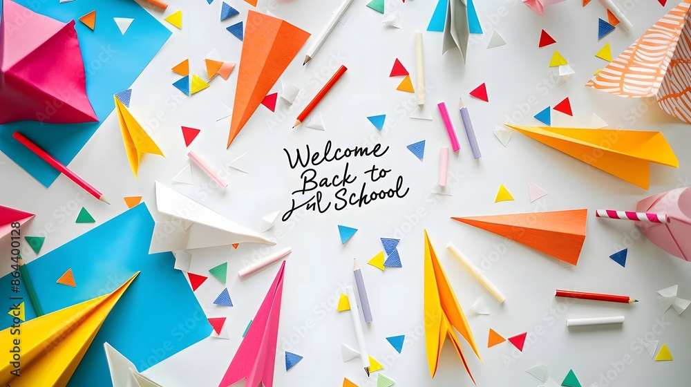 welcome template banner or board background decorated with the ...