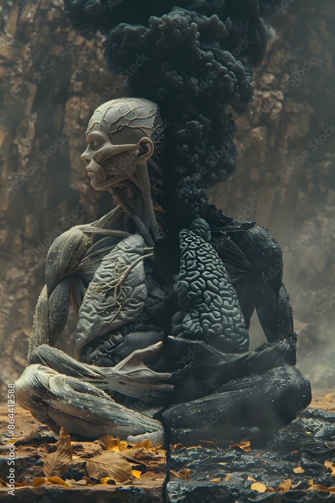 Wellness Choices, A split image showing tar-laden lungs versus healthy ...