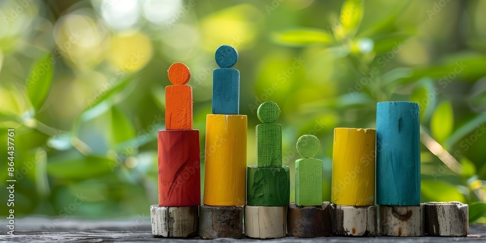 3D bar graph illustrating community collaborations impact on ...