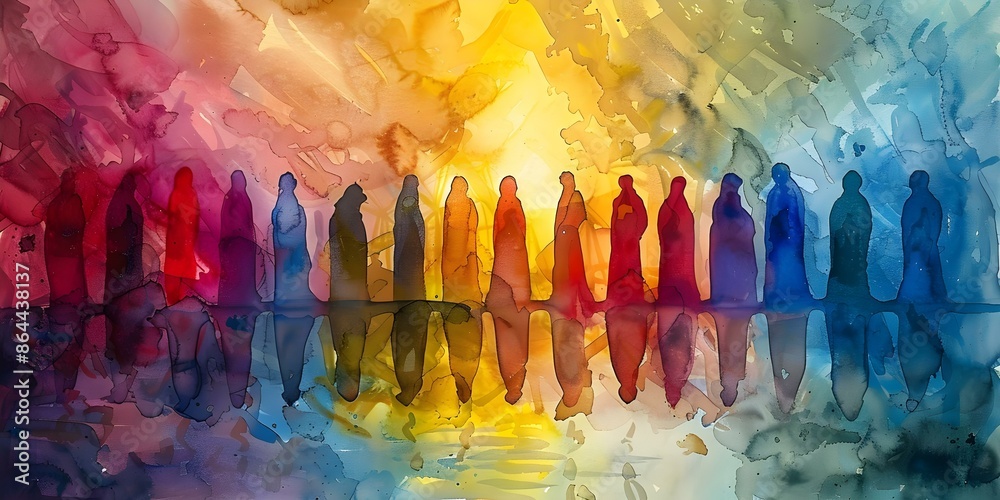 Watercolor painting of twelve Christian disciples chosen in the Bible ...
