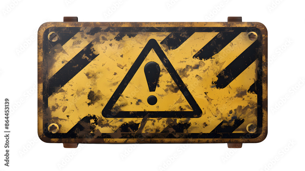 Warning sign with caution symbol, PNG file, transparent background ...
