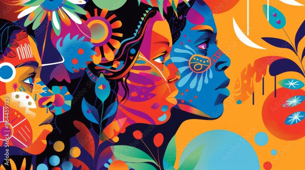 Dynamic and colorful design for National Indigenous Peoples Day ...