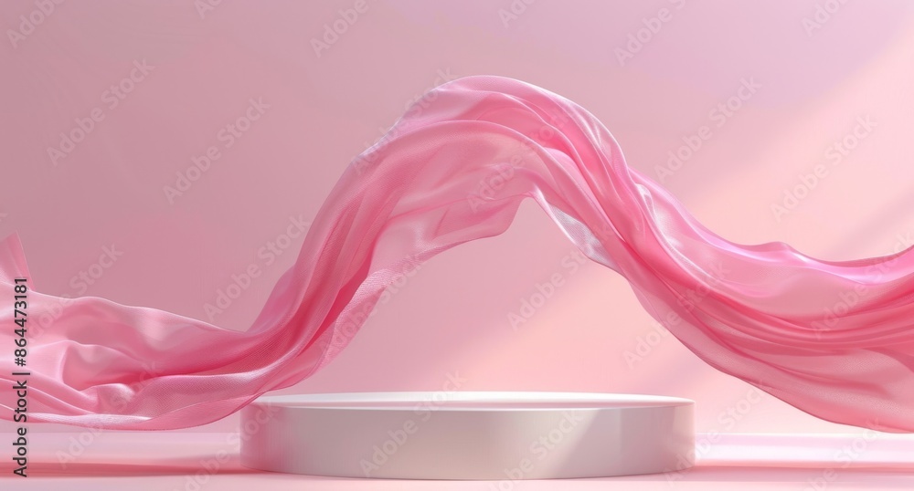 Empty catwalk, platform, stage, pedestal, podium on a background of ...