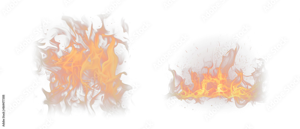 Fire png. Realistic fire flame effect ‍set transparent background ...
