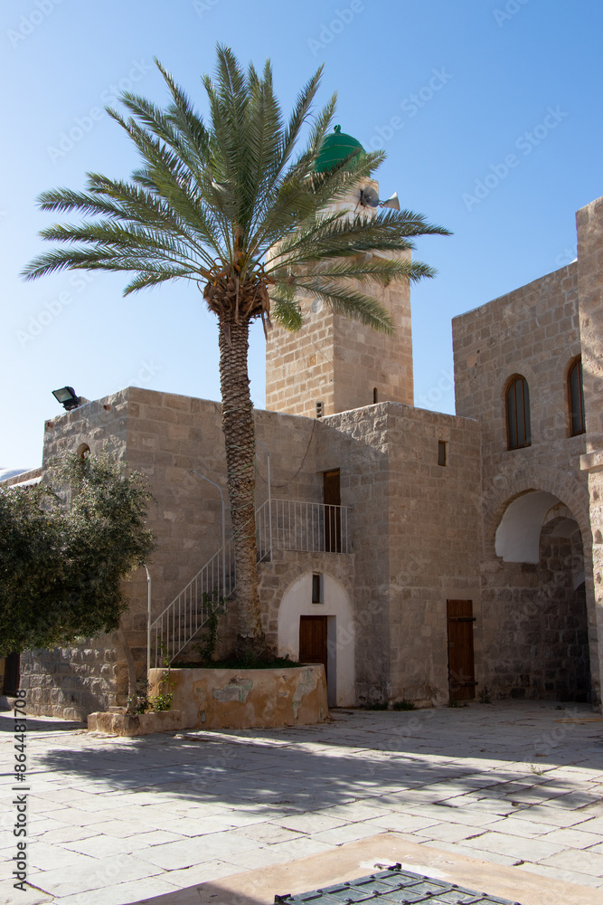Nebo Musa, mosque and old caravanserai. Prophet Moses burial site in ...