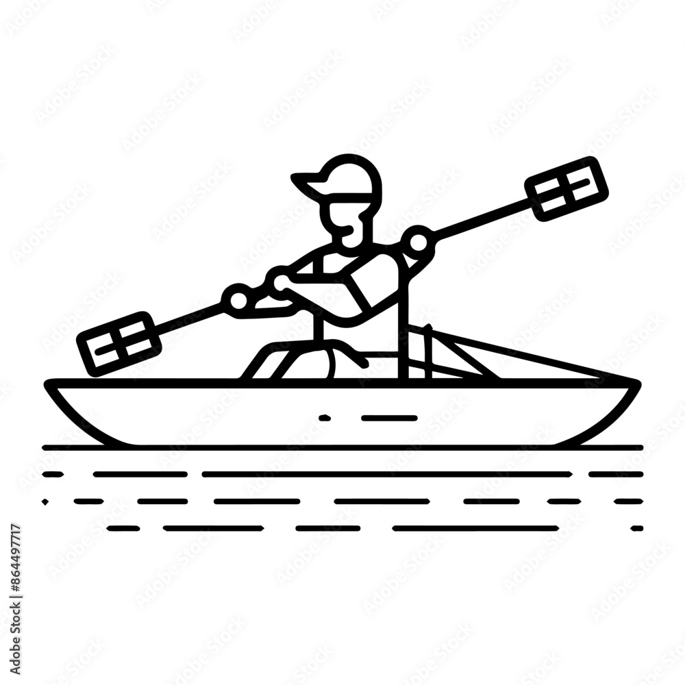 rowing icon or modern line symbol. Vector line art and icon design with ...