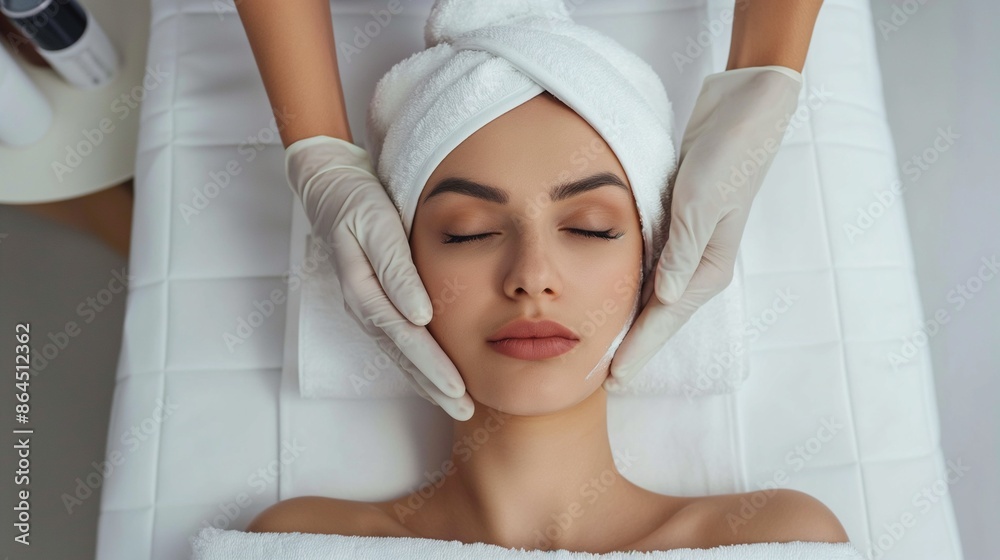 Botox injections, neurotoxin botulinum into the skin, Young women ...