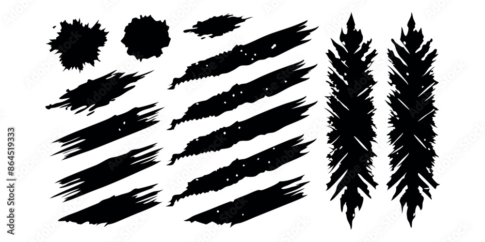 Black grunge texture . Scratch marks. Ripped paper. Grunge frame ...