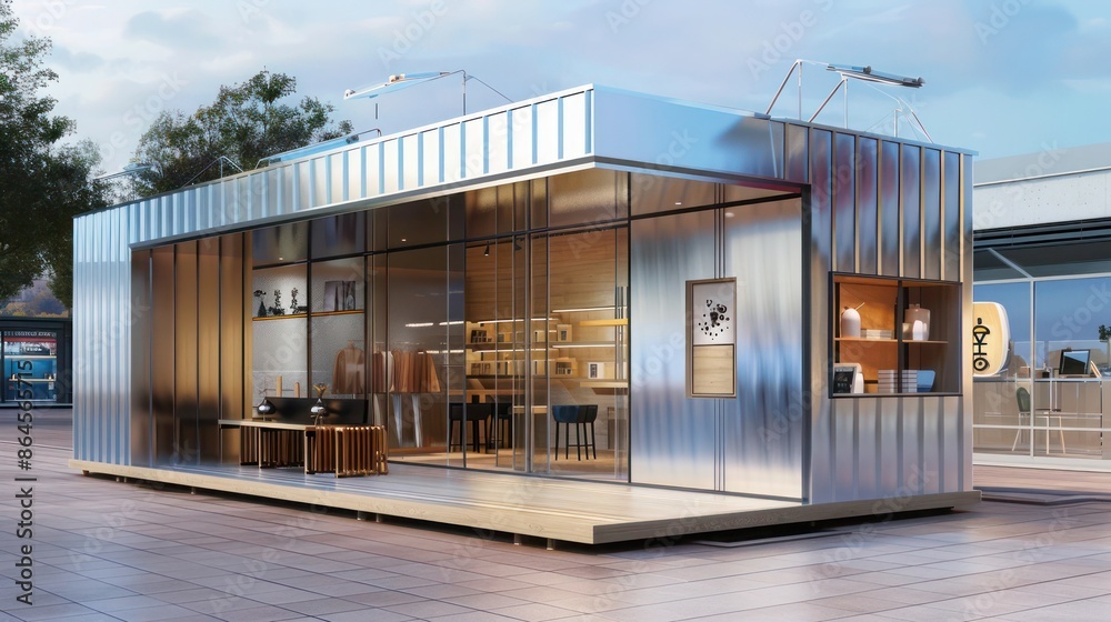 pop-up retail store with modular aluminum siding, easy to assemble and ...