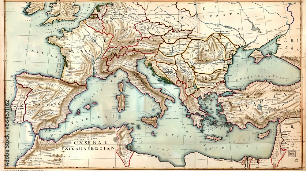 This is a map of the Roman Empire. It is a detailed map that shows the ...