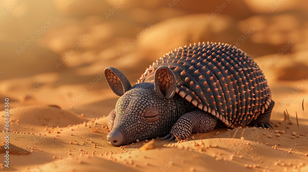 Foto de Cute pangolin sleeping in the desert. The pangolin is a scaly ...