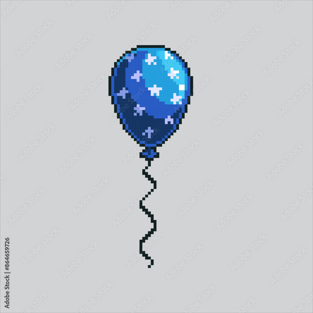 Pixel art illustration US Balloon. Pixelated United States Balloon. USA ...
