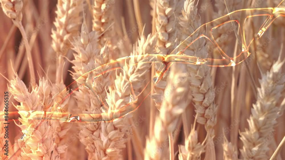 Genetically modified wheat symbolized by DNA helix, addressing ...