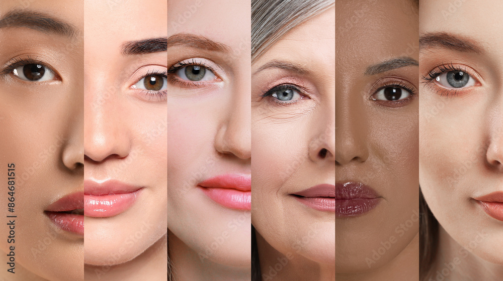 Many beautiful women of different races and ages, banner design ...