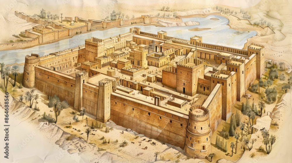 layout of Mari during the Amorite period in the 19th century BCE ...