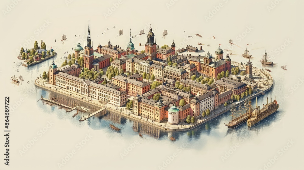Foto de layout of Stockholm during the Swedish Empire in the 17th ...
