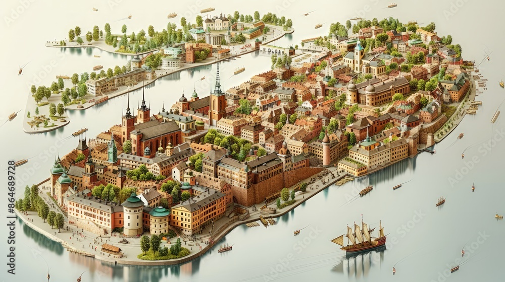 layout of Stockholm during the Swedish Empire in the 17th century CE ...