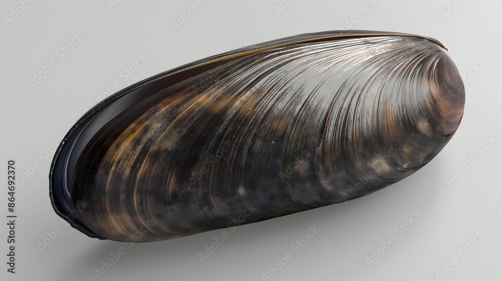 2. Produce a high-definition illustration of a mussel, featuring its ...