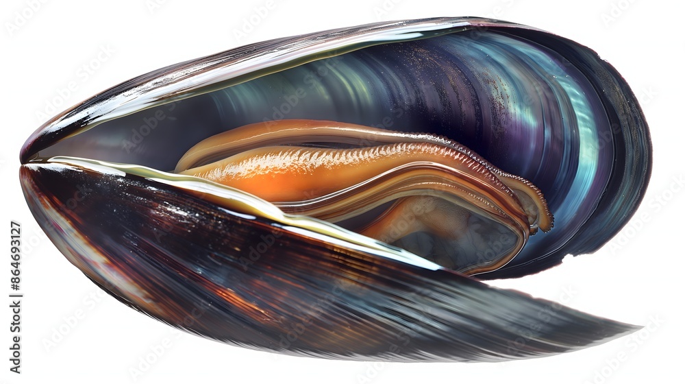 3. Generate a digital artwork of a mussel's complete anatomy ...
