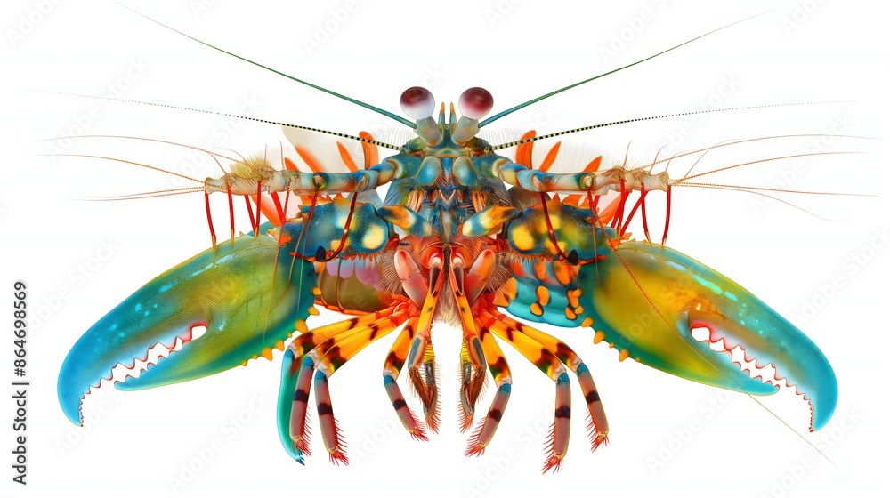 3. Generate a digital artwork of a mantis shrimp's complete anatomy ...
