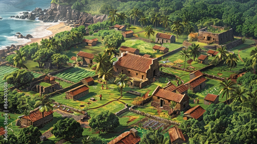 layout of Rapa Nui during the early Polynesian settlement in the 8th ...