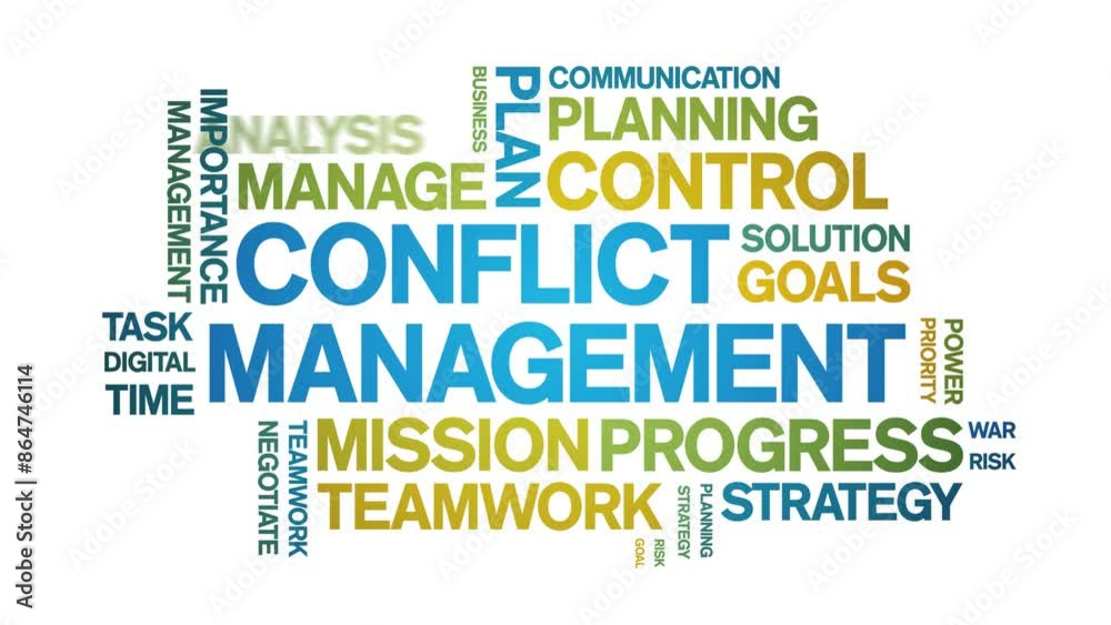 Conflict Management animated word cloud;text design animation tag ...