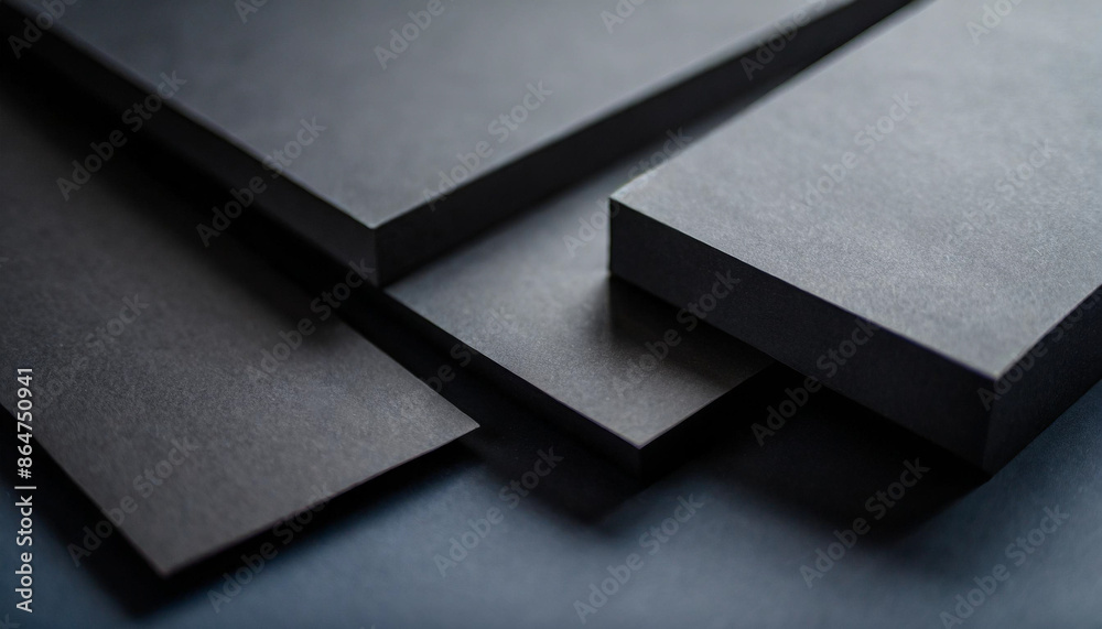 Abstract geometric composition featuring black paper shapes. Minimalist ...