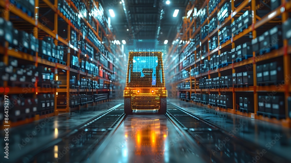 Futuristic logistics with an AI-controlled forklift using augmented ...