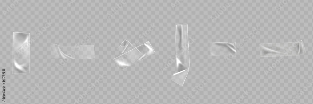Transparent adhesive plastic tape pieces and cross for fixing isolated ...