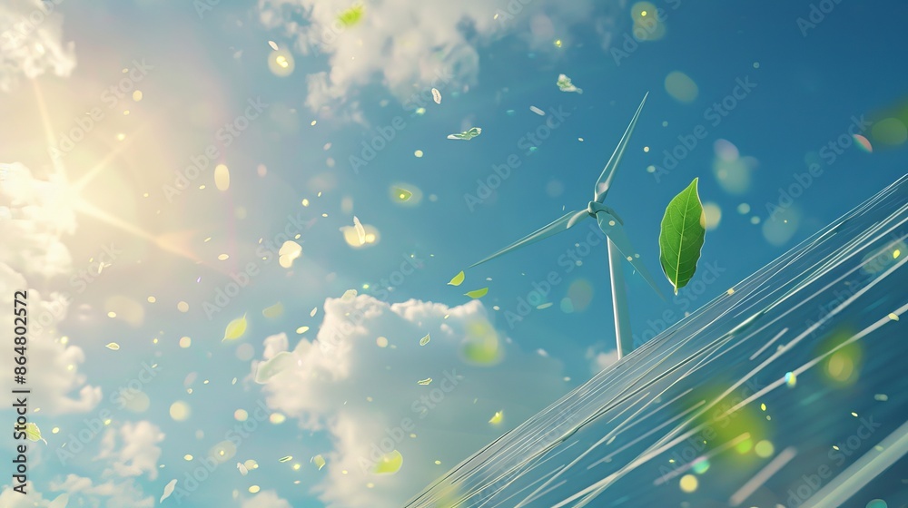 Against a backdrop of clear skies, a harmonious scene unfolds: a ...