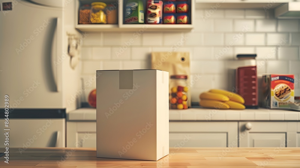 Blank Label Cereal Box: A cereal box with no label in a kitchen pantry ...