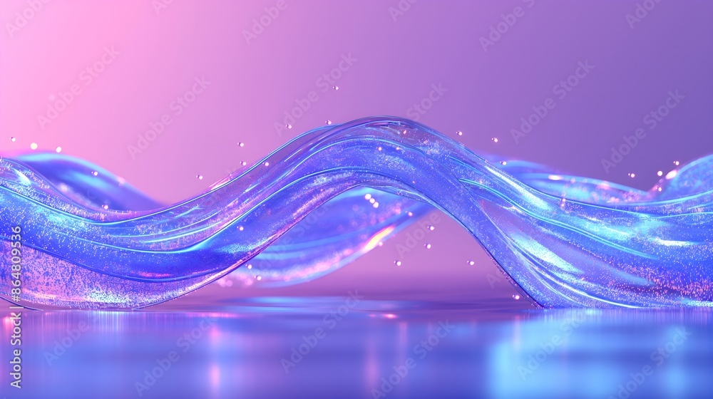 Dreamy water waves, transparent rainbow, transparent water waves ...