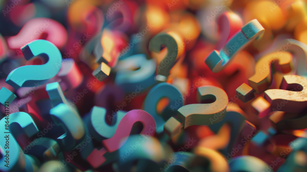 3D images of question marks were scattered around. Thoughts about ...
