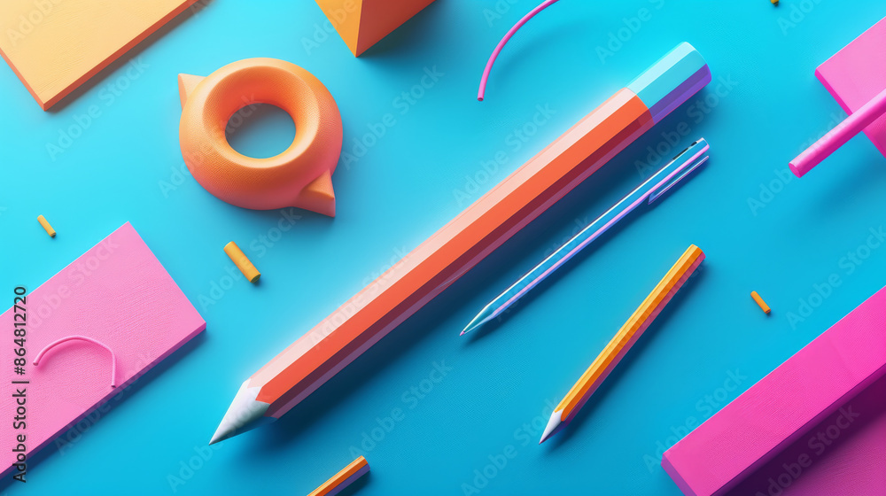 Create content with 3D multimedia editing tools, illustrated with a ...