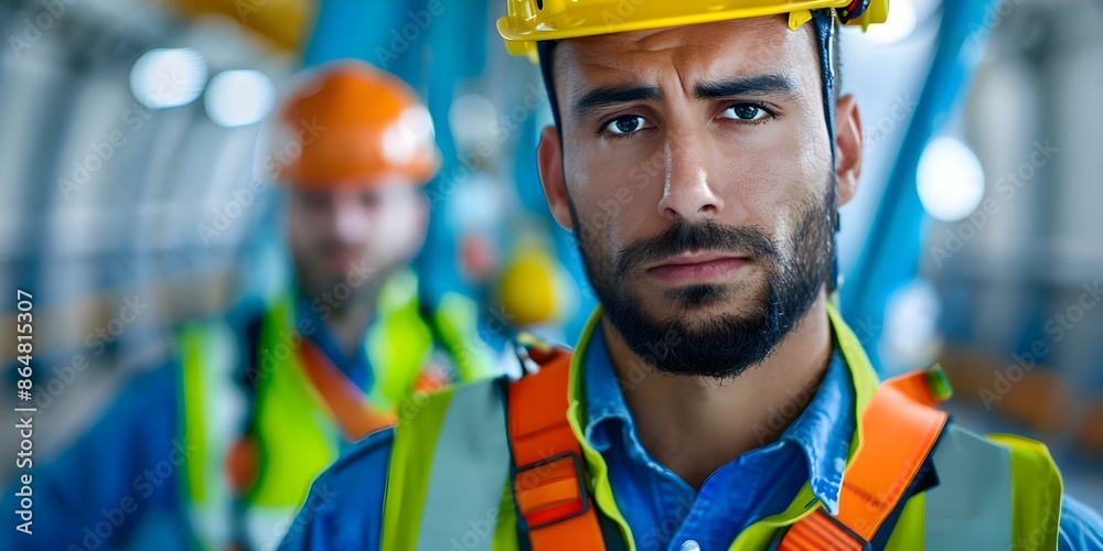 Maintenance workers in safety harnesses ensure crane safety in ...