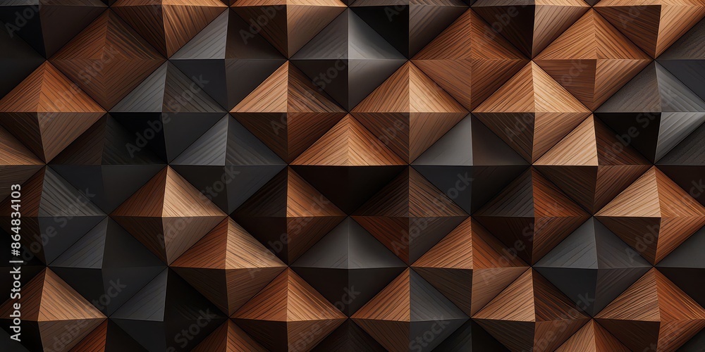 Natural color wood block wall cube texture background. Modern wood ...