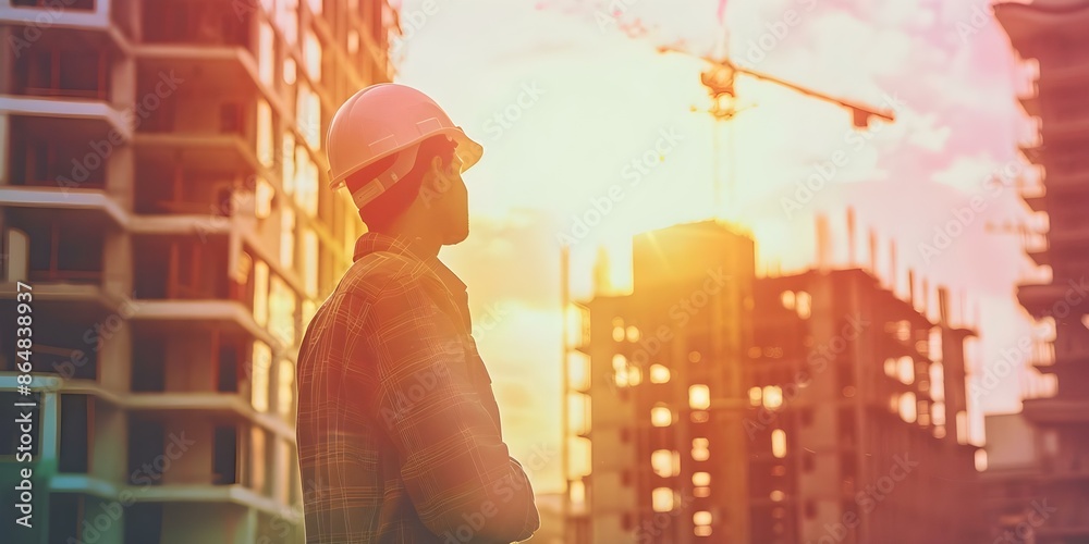 Civil Engineer Working on a Real Estate Construction Site. Concept ...