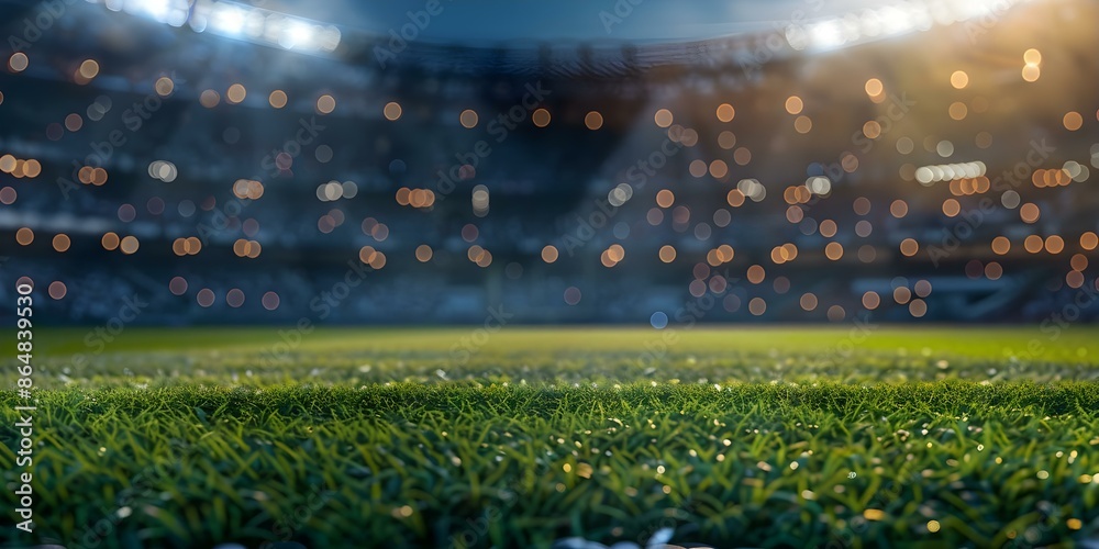 3D sports stadium background with nighttime lighting for football or ...