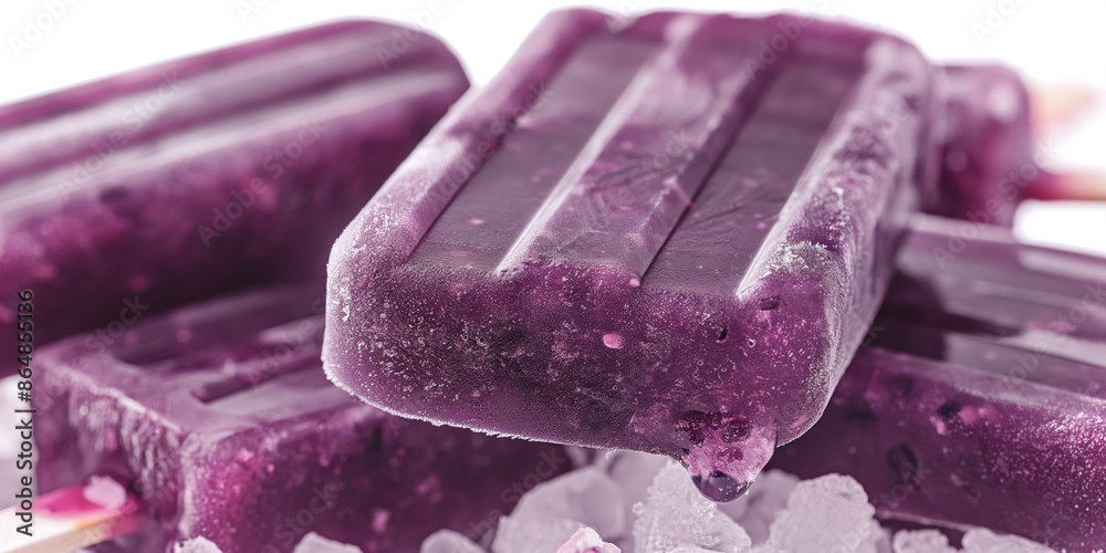Refreshing acai berry ice pops, a closeup of refreshing acai berry ice ...