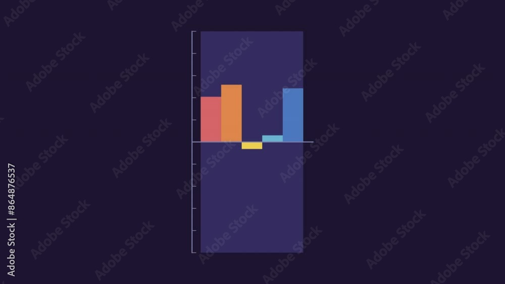 Bars chart animation. Column diagram animated element. Information ...