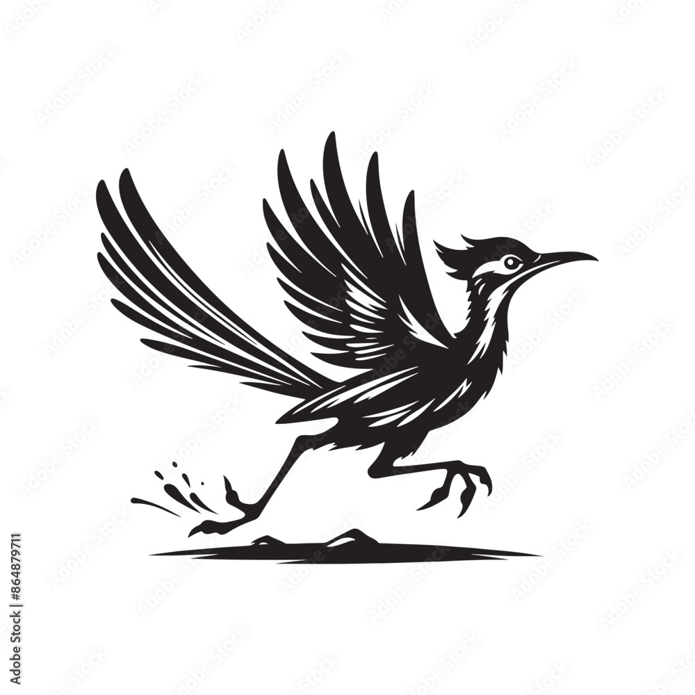 Roadrunner Bird Vector - Roadrunner Bird Silhouette - Minimalist ...