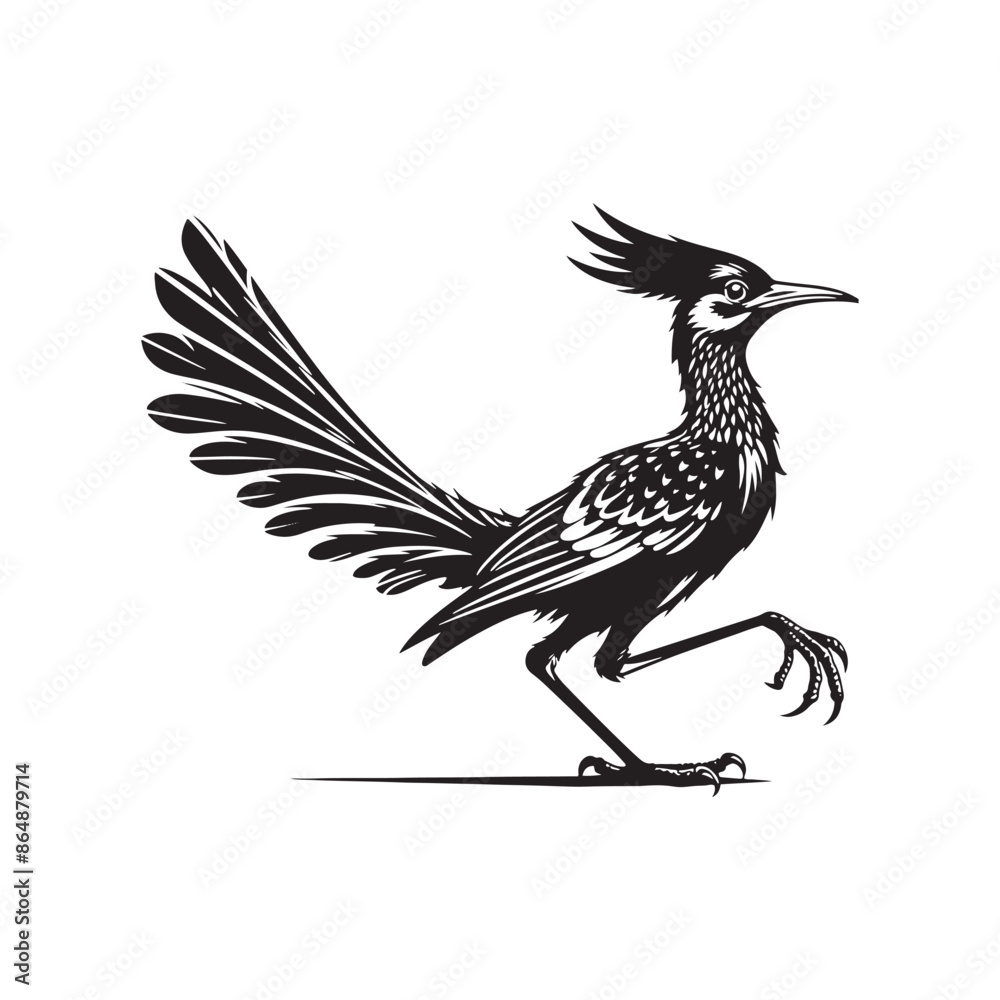 Roadrunner Bird Vector - Roadrunner Bird Silhouette - Minimalist ...