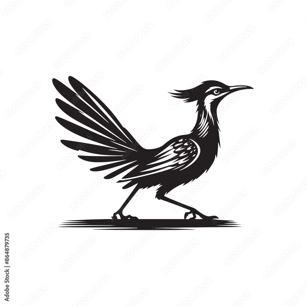 Roadrunner Bird Vector - Roadrunner Bird Silhouette - Minimalist ...